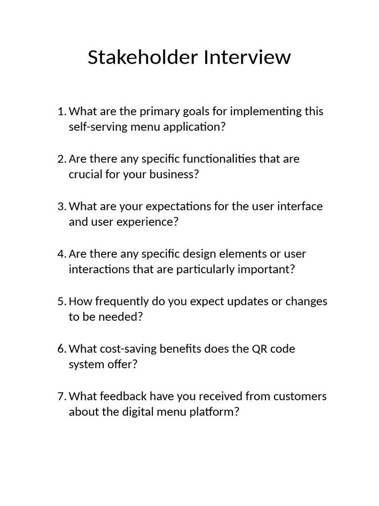 Stakeholder Interview Batch3 | PDF