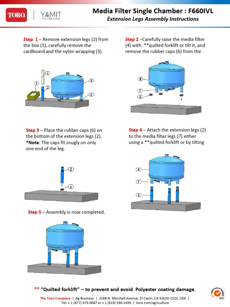 F660IVL: Extension Legs Assembly Instructions | PDF