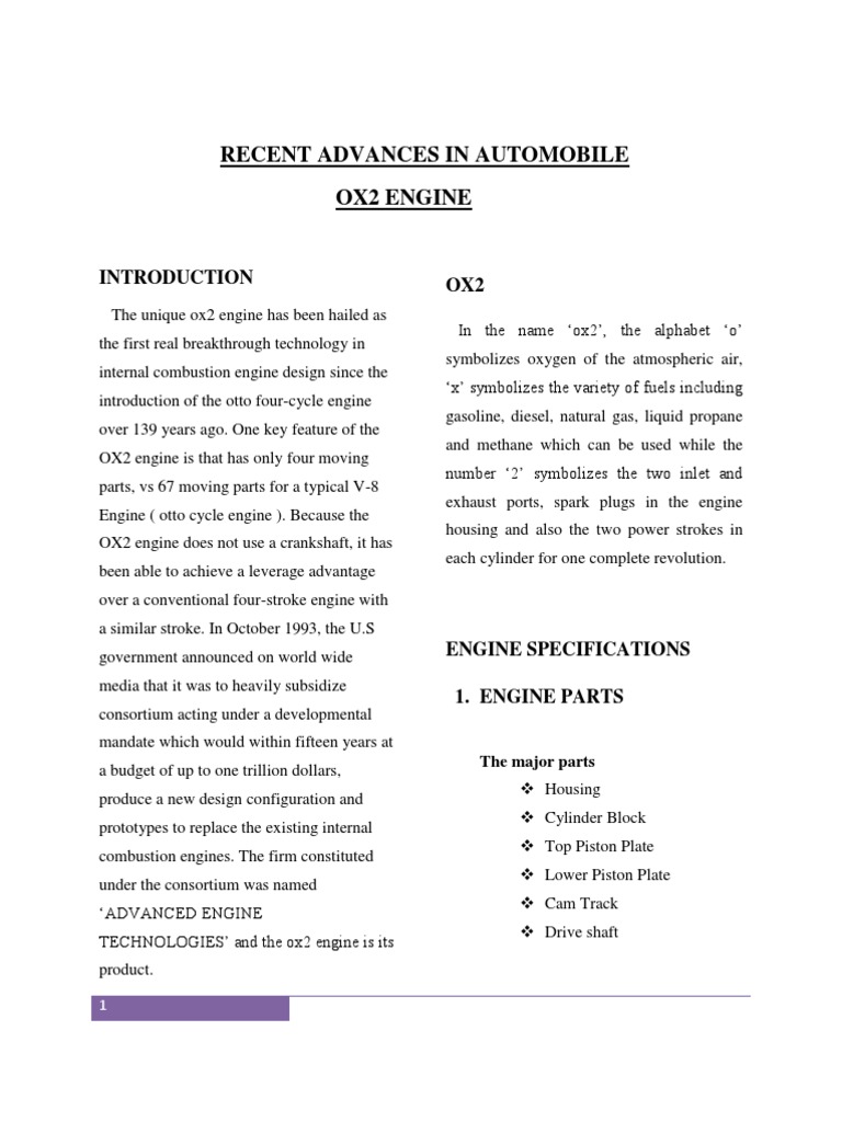 Ox2 Engine | PDF | Internal Combustion Engine | Piston