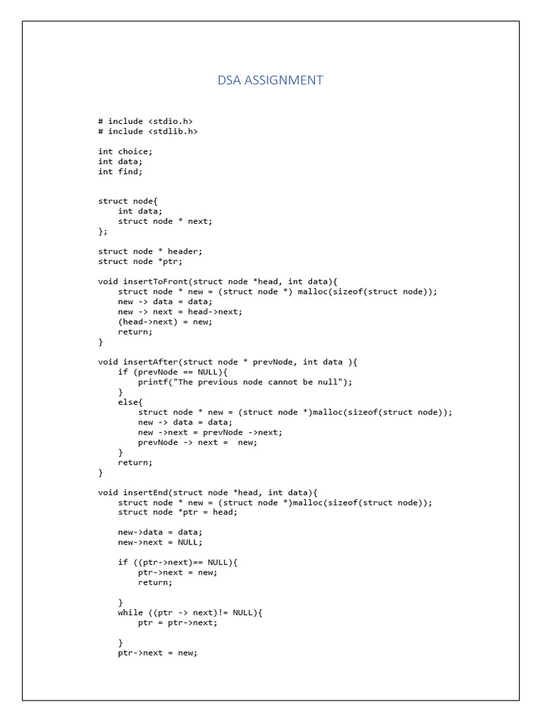 Dsa Assignment | PDF