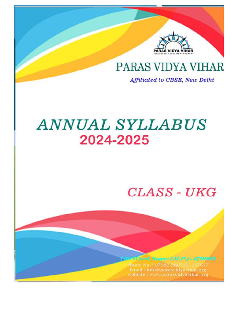 Annual Syllabus Booklet-UKG | PDF