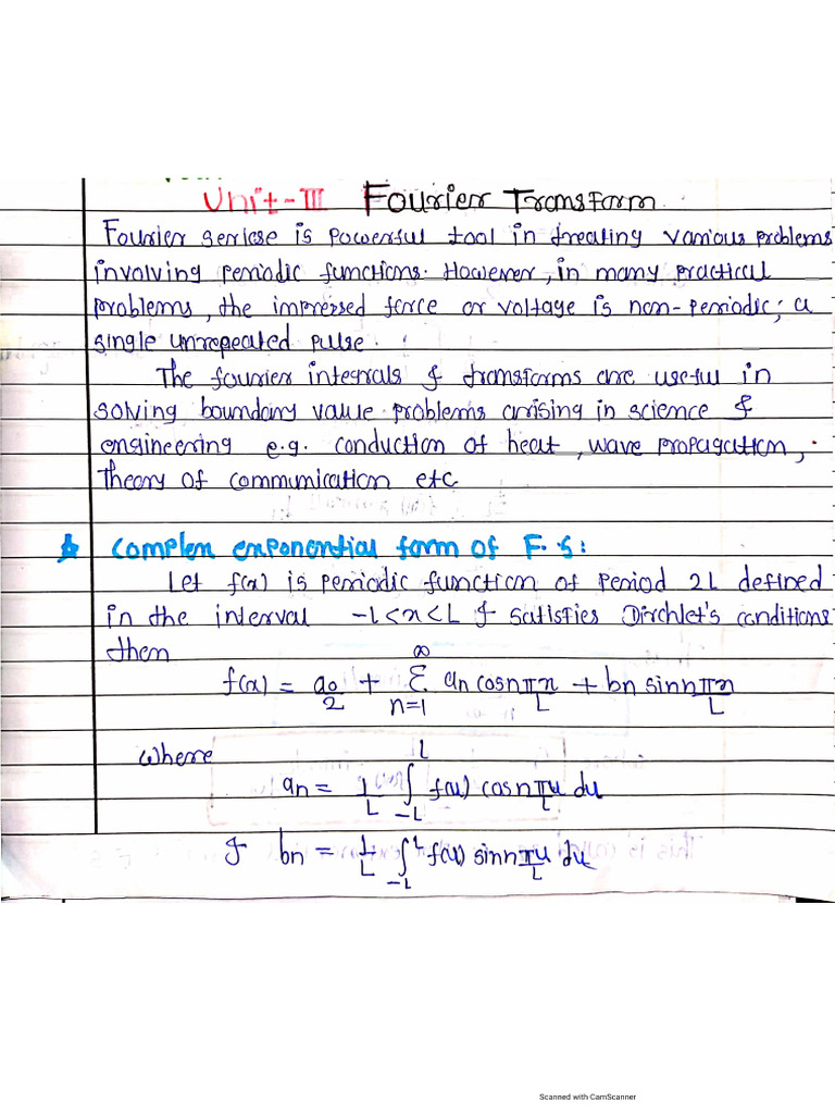 Unit-II Fourier and Z Transform | PDF Unit-II Fourier and Z Transform | PDF