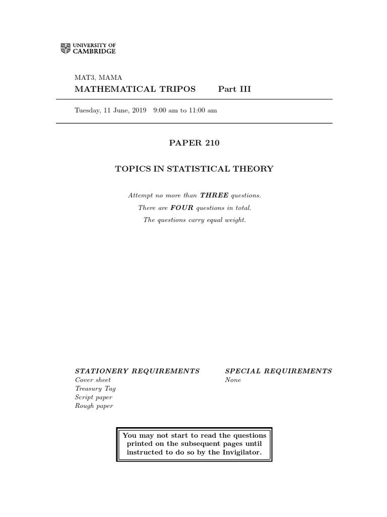Statistical Theory | PDF