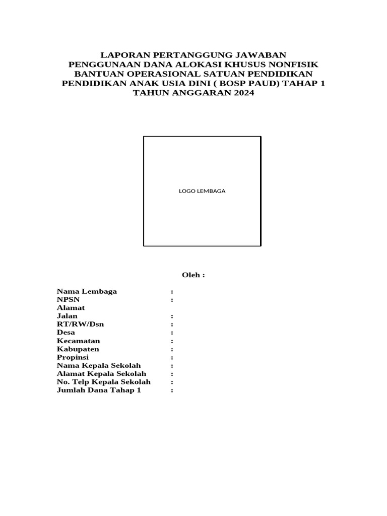 Format Contoh Pelaporan | PDF