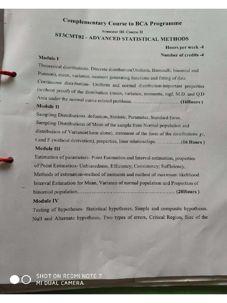 Statistics Module 1 | PDF