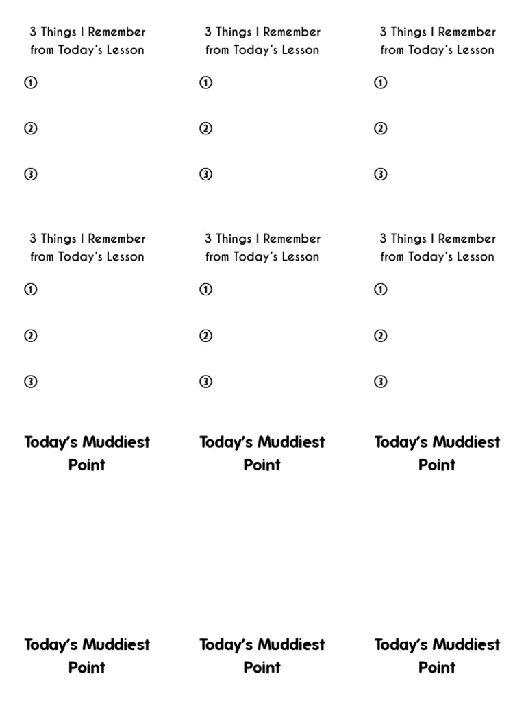 Exit Ticket Templates | PDF
