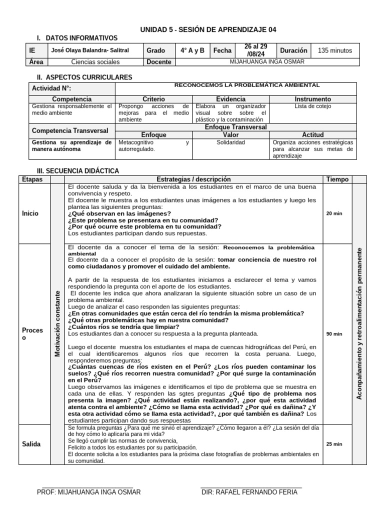 4°-U5-Sesion 4 | PDF
