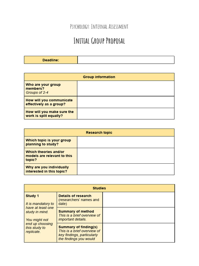 IA 1 Initial Group Proposal Form | PDF