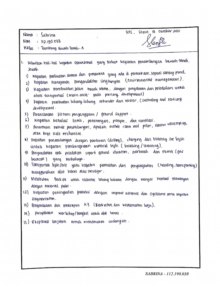 Sabrina - Uts TBT Kelas A | PDF