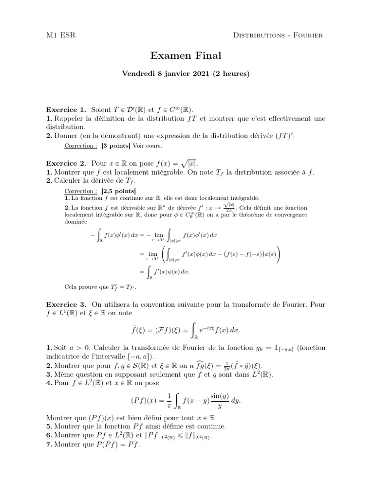 M1 Exam Correction | PDF
