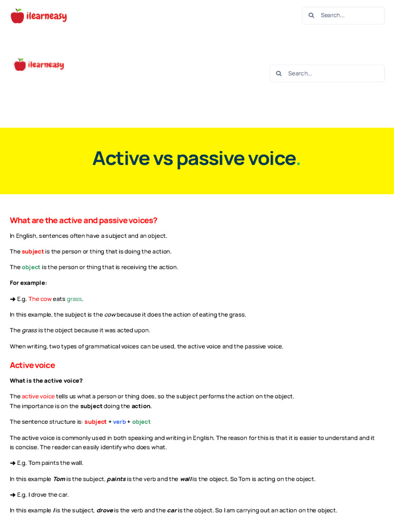 Active and Passive PDF Utils Print | PDF | Subject (Grammar) | Language Arts & Discipline
