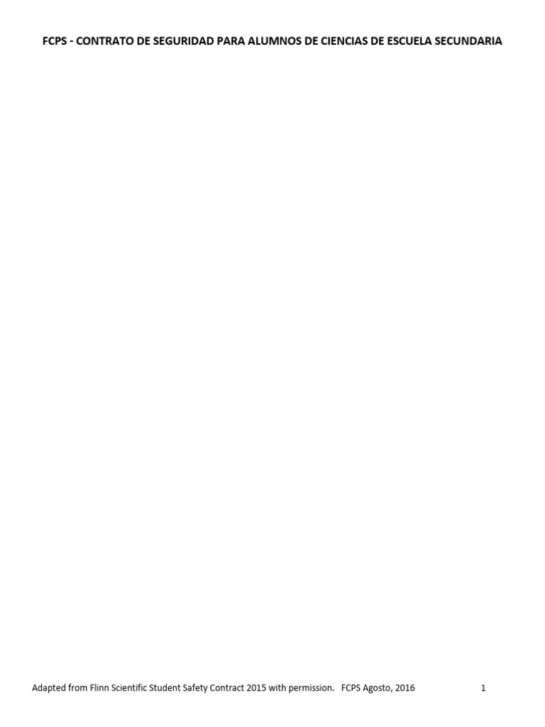 Student Safety Contract-Spanish | PDF