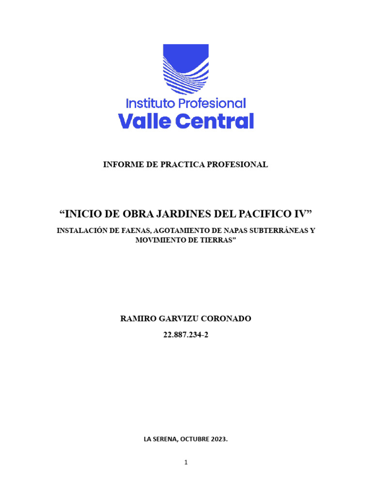 INFORME FINAL DE PRACTICA PROFESIONAL (RAMIRO GARVIZU) Rev. 0 | PDF