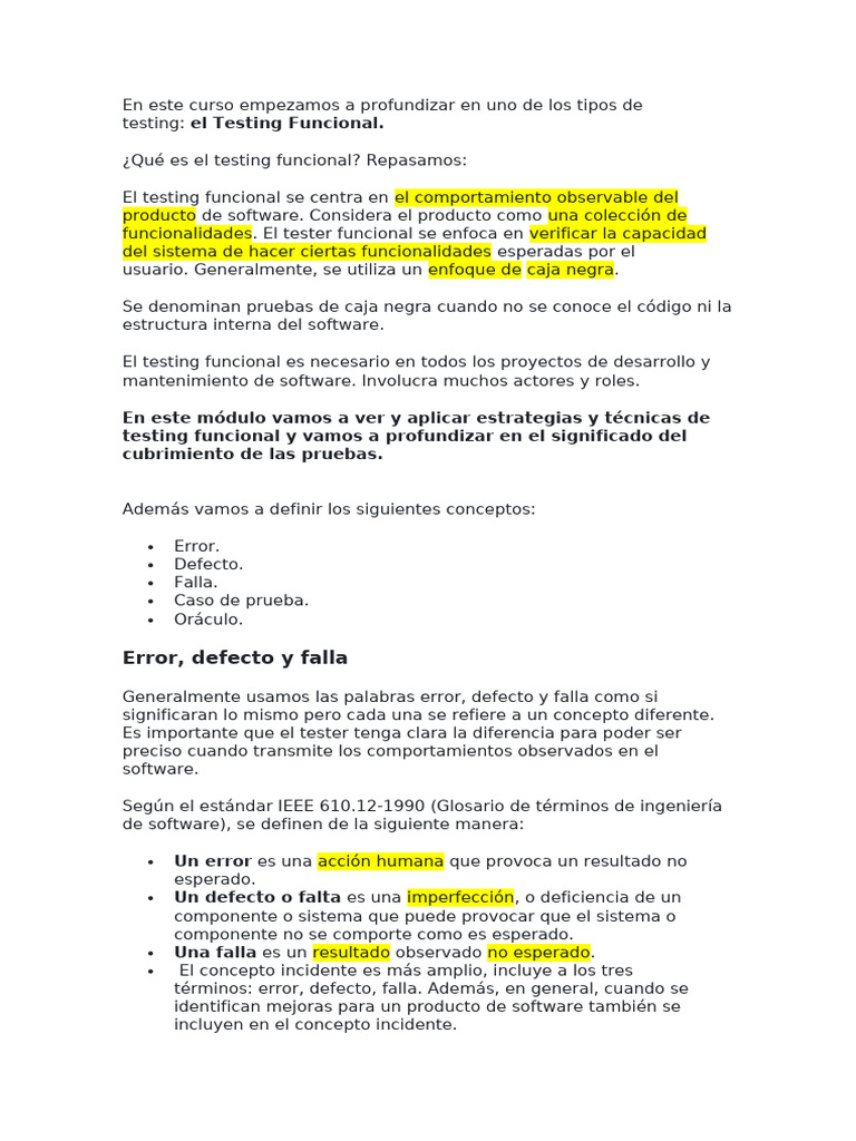01 - Introduccion Al Testing Funcional | PDF 01 - Introduccion Al Testing Funcional | PDF
