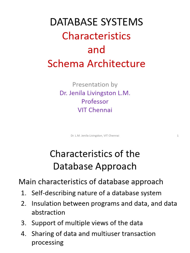 3-Database System Characteristics-Schema Architecture | PDF 3-Database System Characteristics-Schema Architecture | PDF