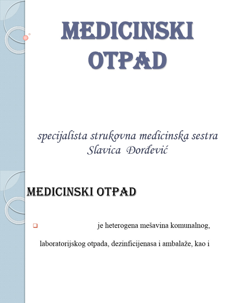 5 Medicinski Otpad | PDF