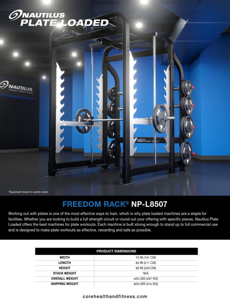 Nautilus Plate Loaded Freedom Rack NPL8507 Product Sheet_Final | PDF
