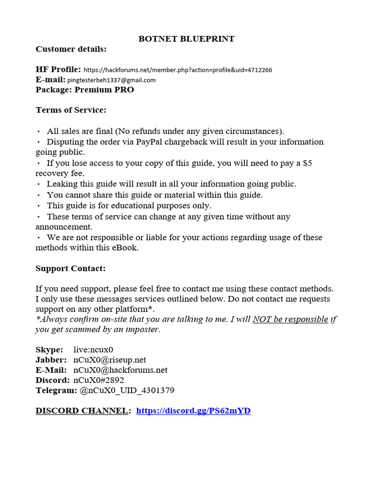 Botnet Blueprint | PDF