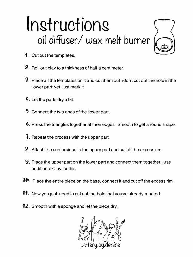 Oil Diffuser Template Pottery Bydenise Pdf 