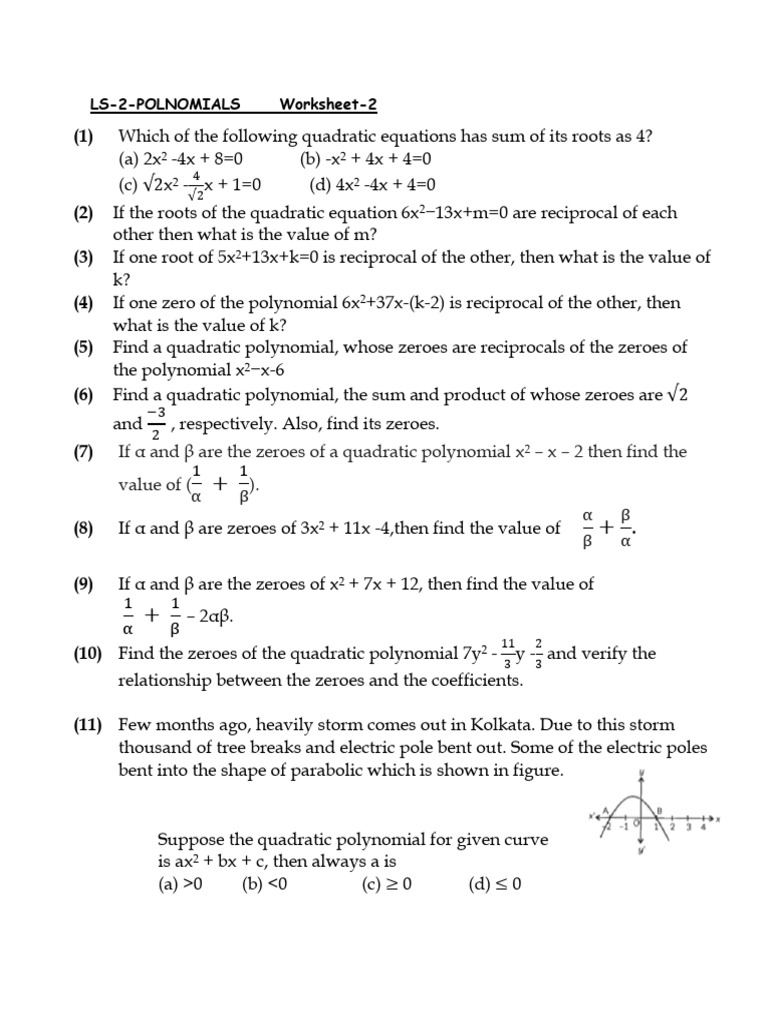 X LS2 Polynomial Worksheet | PDF