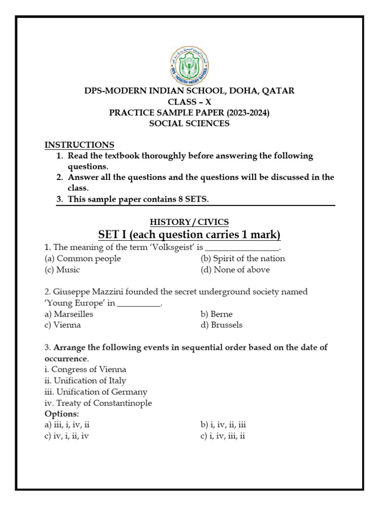 Sample Paper I | PDF