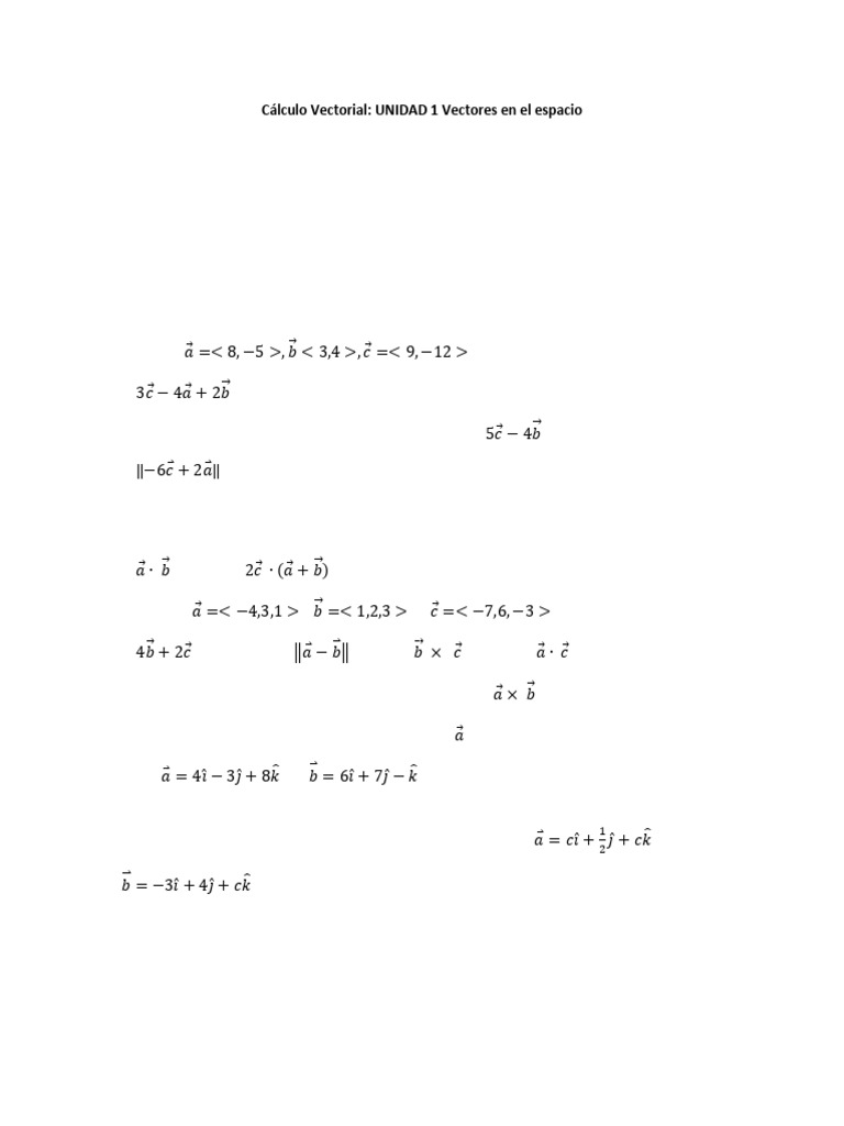 U1 E1 Algebra de Vectores A-D 2024 | PDF