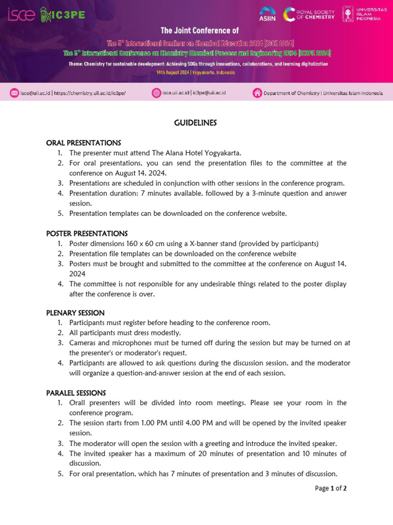 Presentation Guideline IC3PE ISCE 2024 | PDF