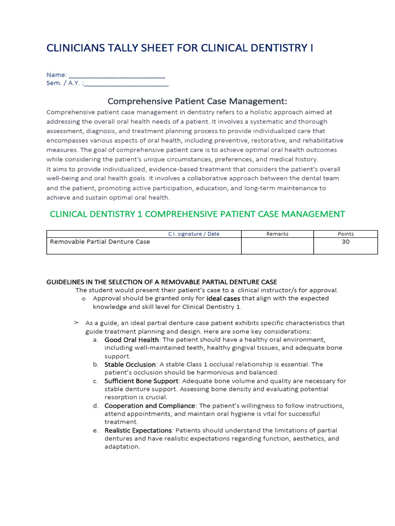 Clinical Dentistry 1 Final 2024 25 | PDF