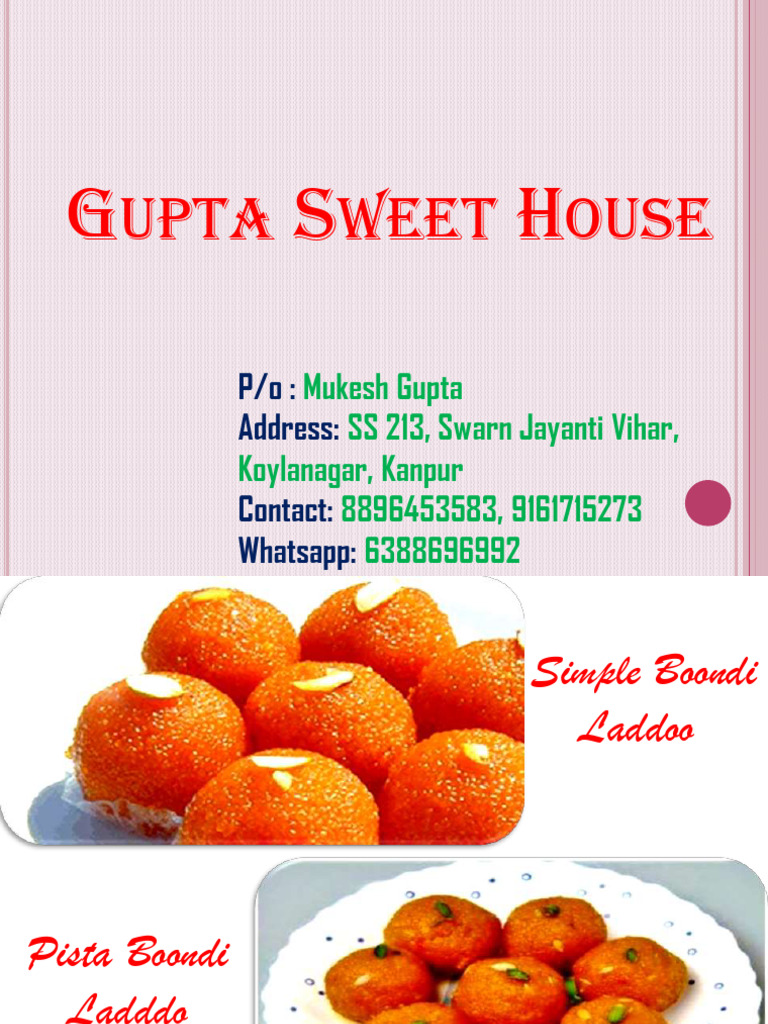 Gupta Sweet House Menu | PDF