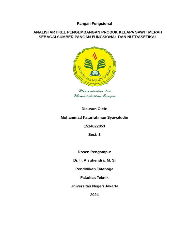 Pangan Fungsional Fatur | PDF