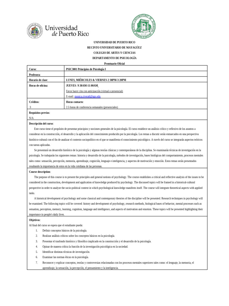 Prontuario PSIC 3001 | PDF