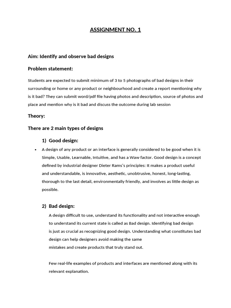 Assignment No.1 | PDF