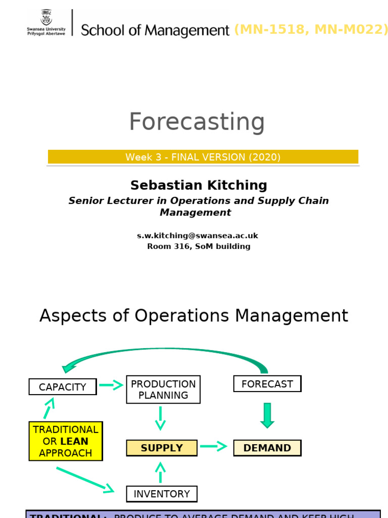 Forecasting Lecture Canvas 2020 | PDF