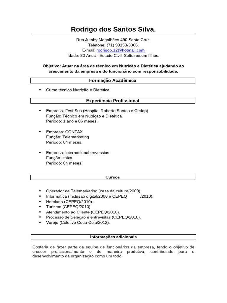 Curriculum Rodrigo | PDF