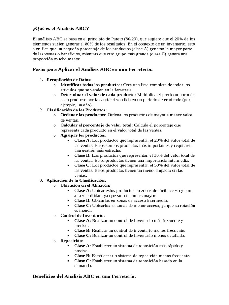 Qué Es El Análisis ABC | PDF