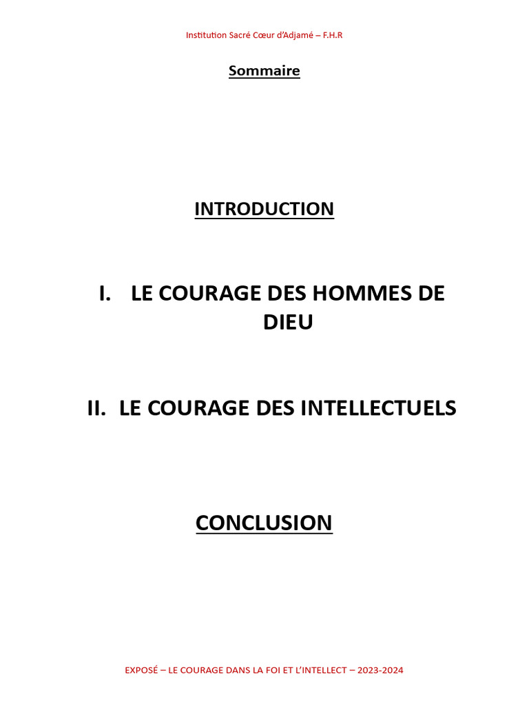 Exposé Oumy FHR | PDF