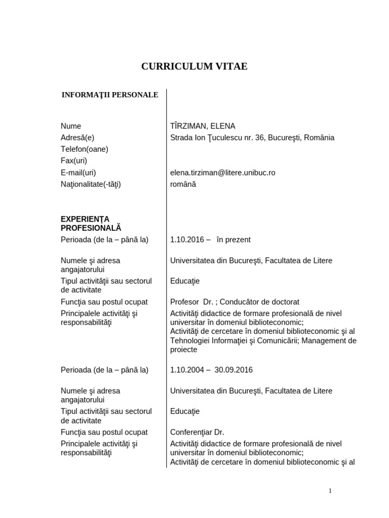 L. Tirziman Elena CV 2020 | PDF