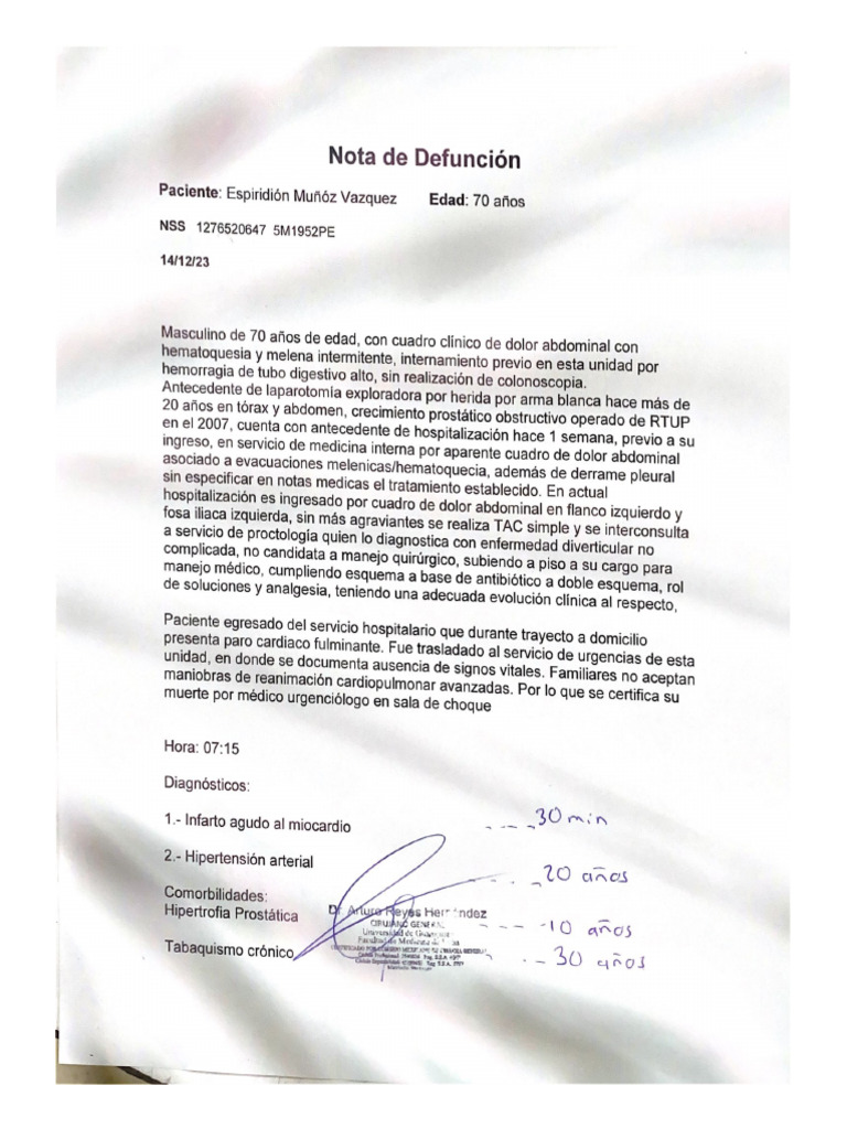 Nota de Defunción | PDF