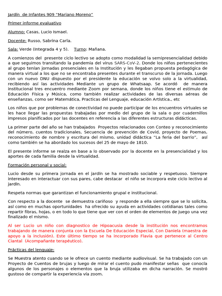 Primer Informe 2021 | PDF