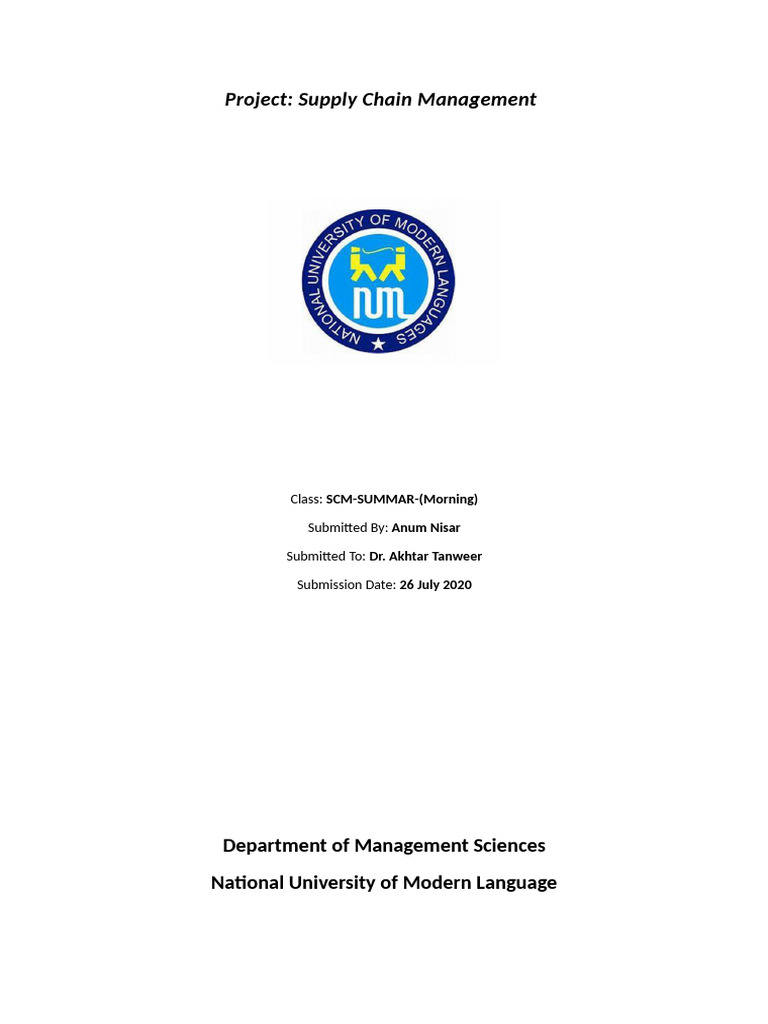 Final Project SCM | PDF Final Project SCM | PDF