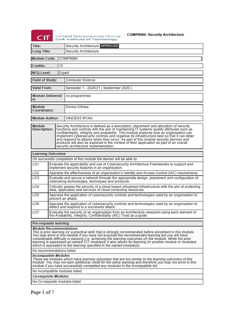 Module Security Architecture | PDF