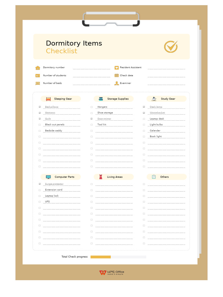 Dormitory Items Checklist1 | PDF