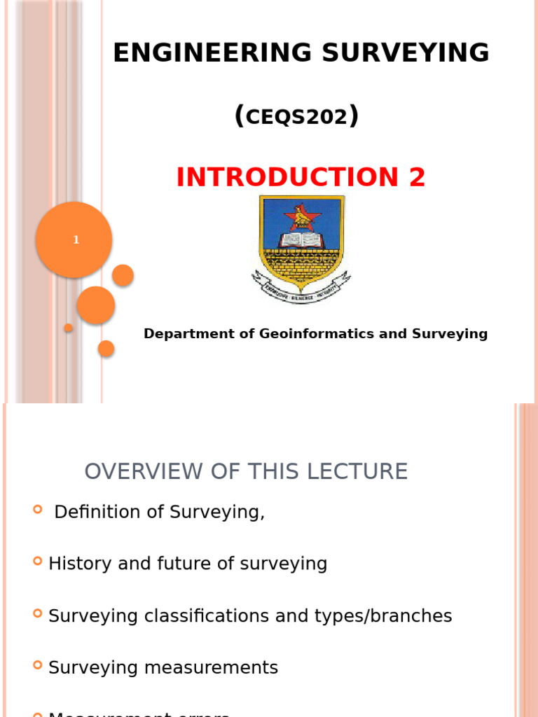 ENGINEERING SURVEYING (CEQS202) Introduction To Engineering Survey 2 | PDF