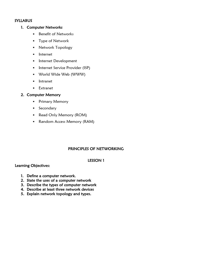CSC 111 - Computer Network | PDF