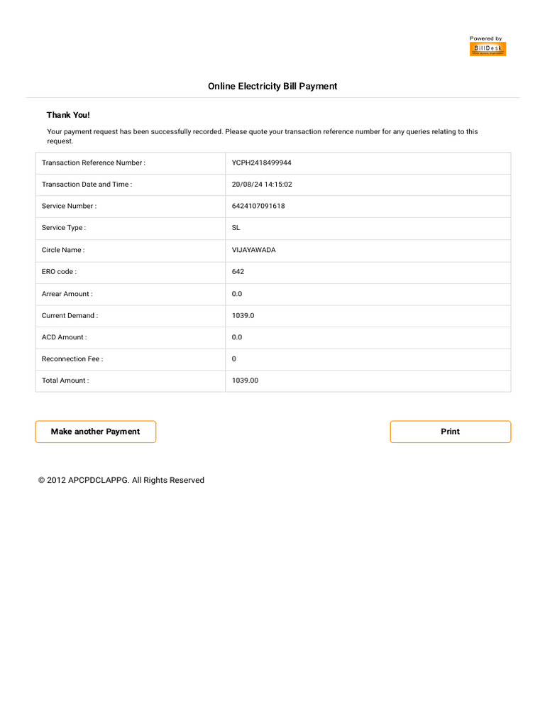 APCPDCL Online Bill Payment Details | PDF
