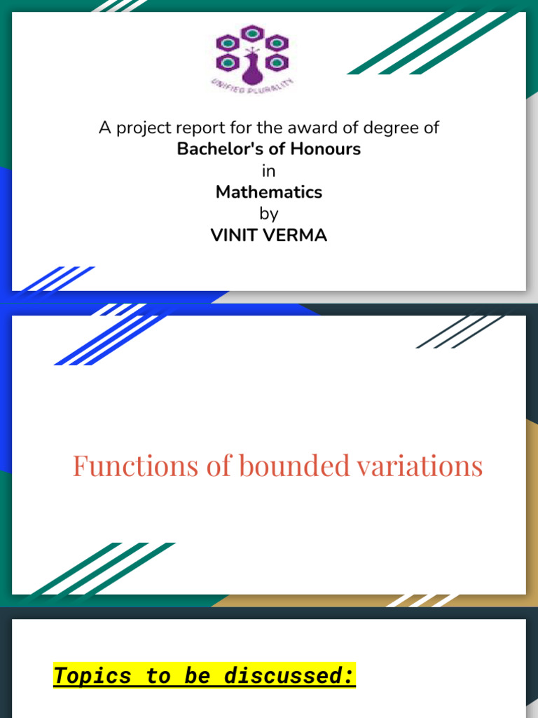 Presentation On Function of Bounded Variations MSC BSC Math Honours | PDF | Real Number ...