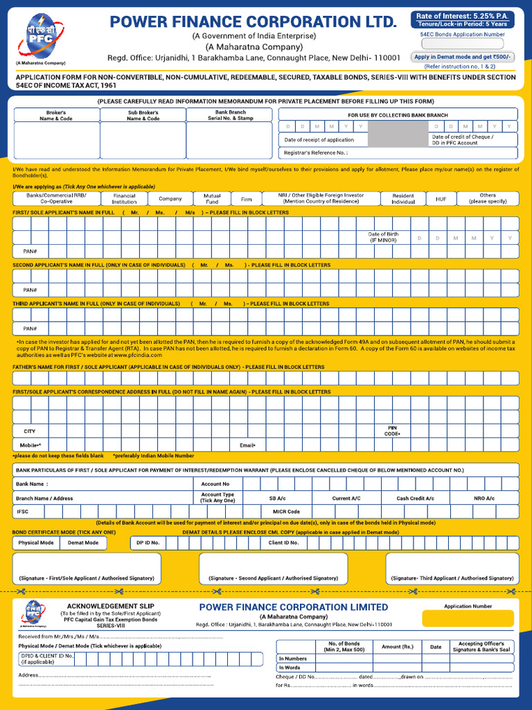 Application Form 54EC Bonds 03 04 2024PublicIssue | PDF