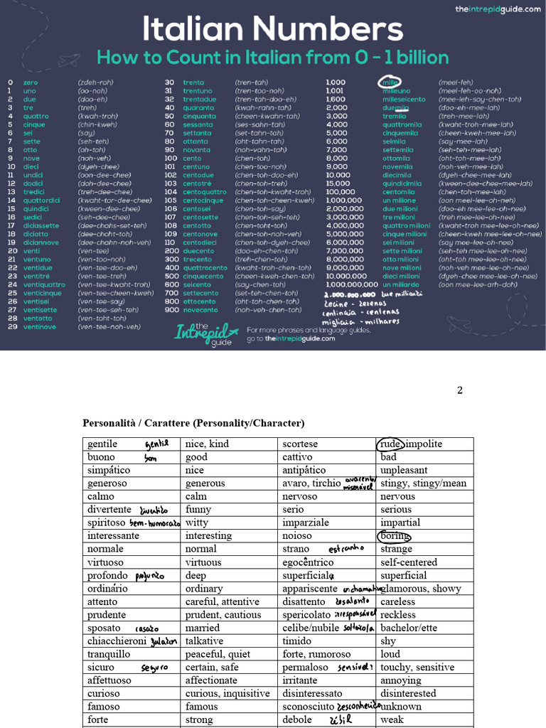 Italian Study Guide | PDF