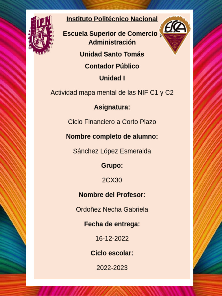 Sánchez - López - Esmeralda - Mapa Mental de Las NIF C1 y C2 | PDF