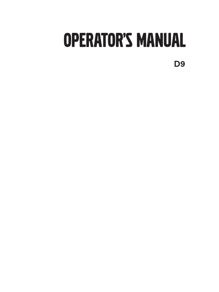 Operators Manual D9 EVC C2 | PDF